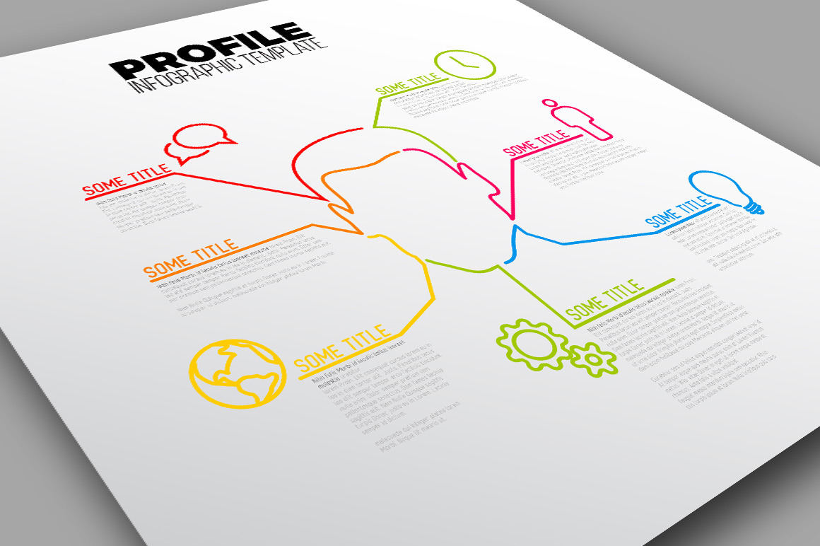 Thin Line Profile Infographic Templ., a Presentation Template by Orson