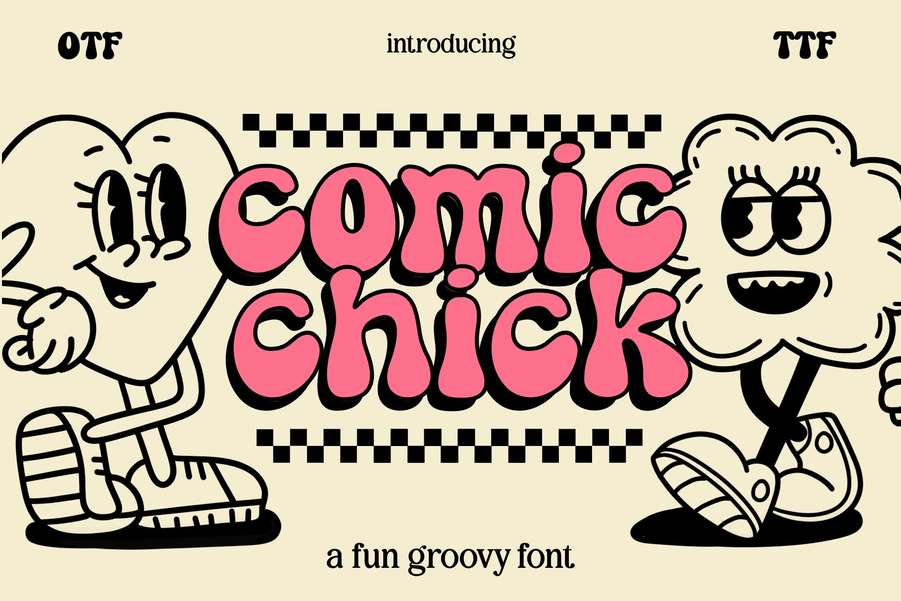 Comic Chick Font - Groovy Font, a Handwritten Font by ariodsgn