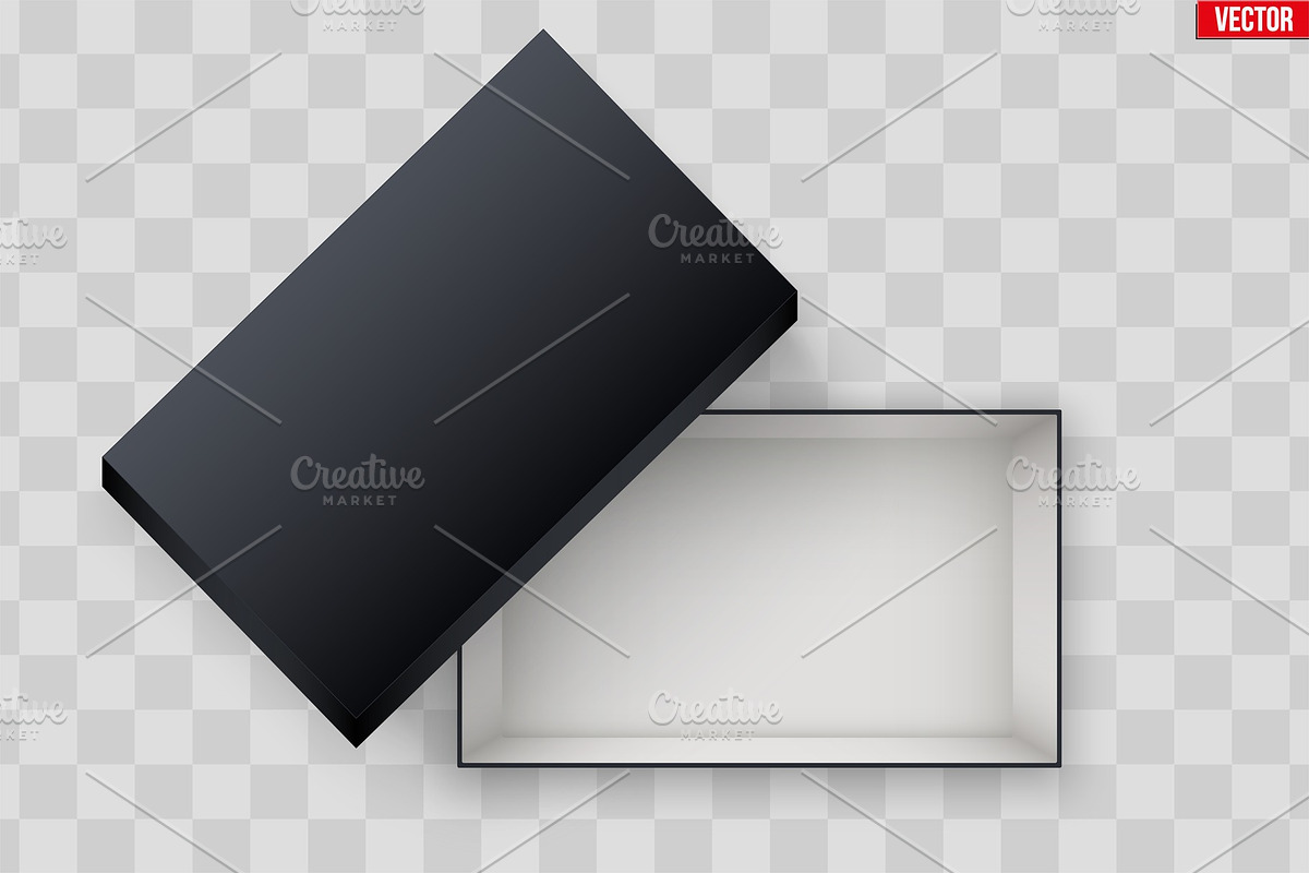 Blank of Open Black Shoe Box, a Graphic by Vitamin