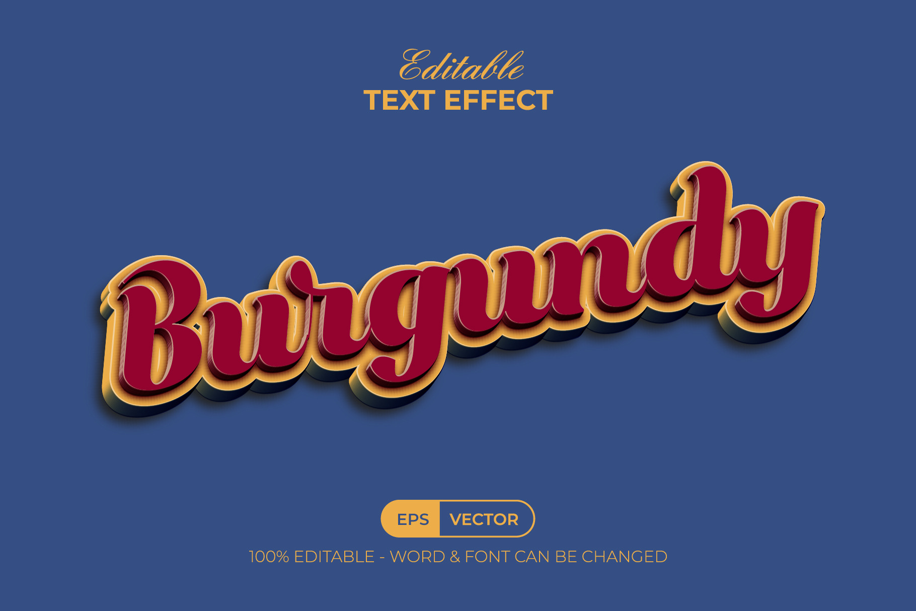 3D Text Effect Burgundy Color, a Layer Style Add-On by Mockmenot