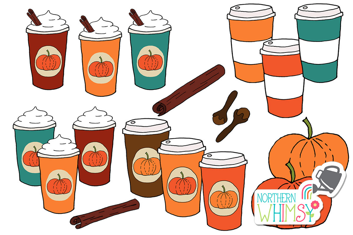 Fall Clip Art - Pumpkin Spice Latte, an Illustration by Northern Whimsy ...