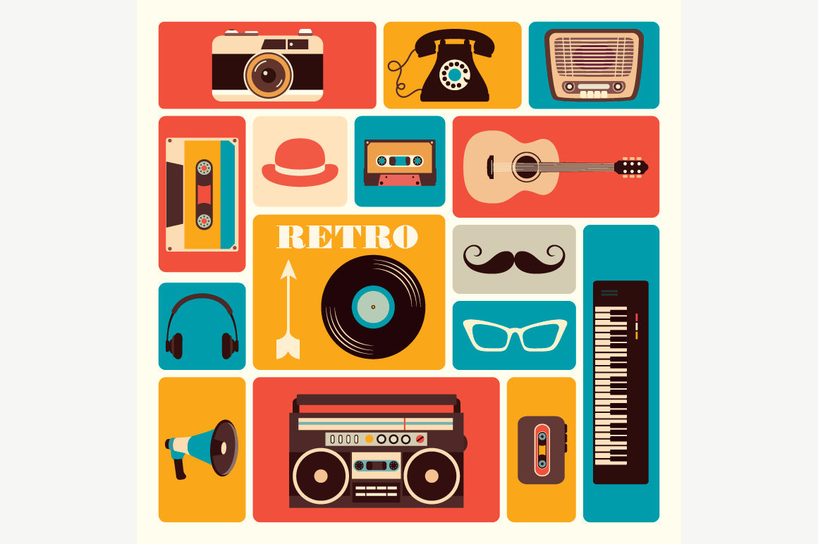 Retro Gears, a Technology Illustration by Inkant Studio