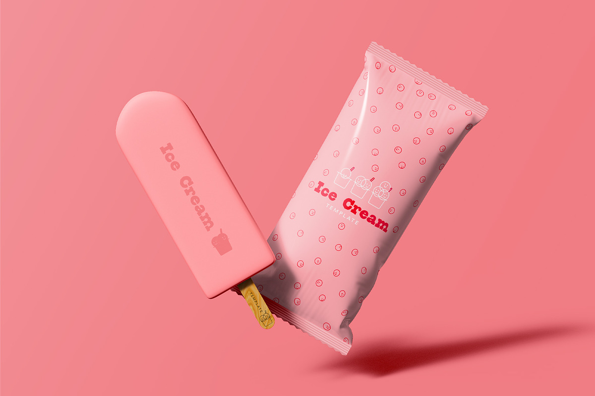 Ice Cream Stick & Packaging Mockup, a Packaging Mockup by The Rose Project