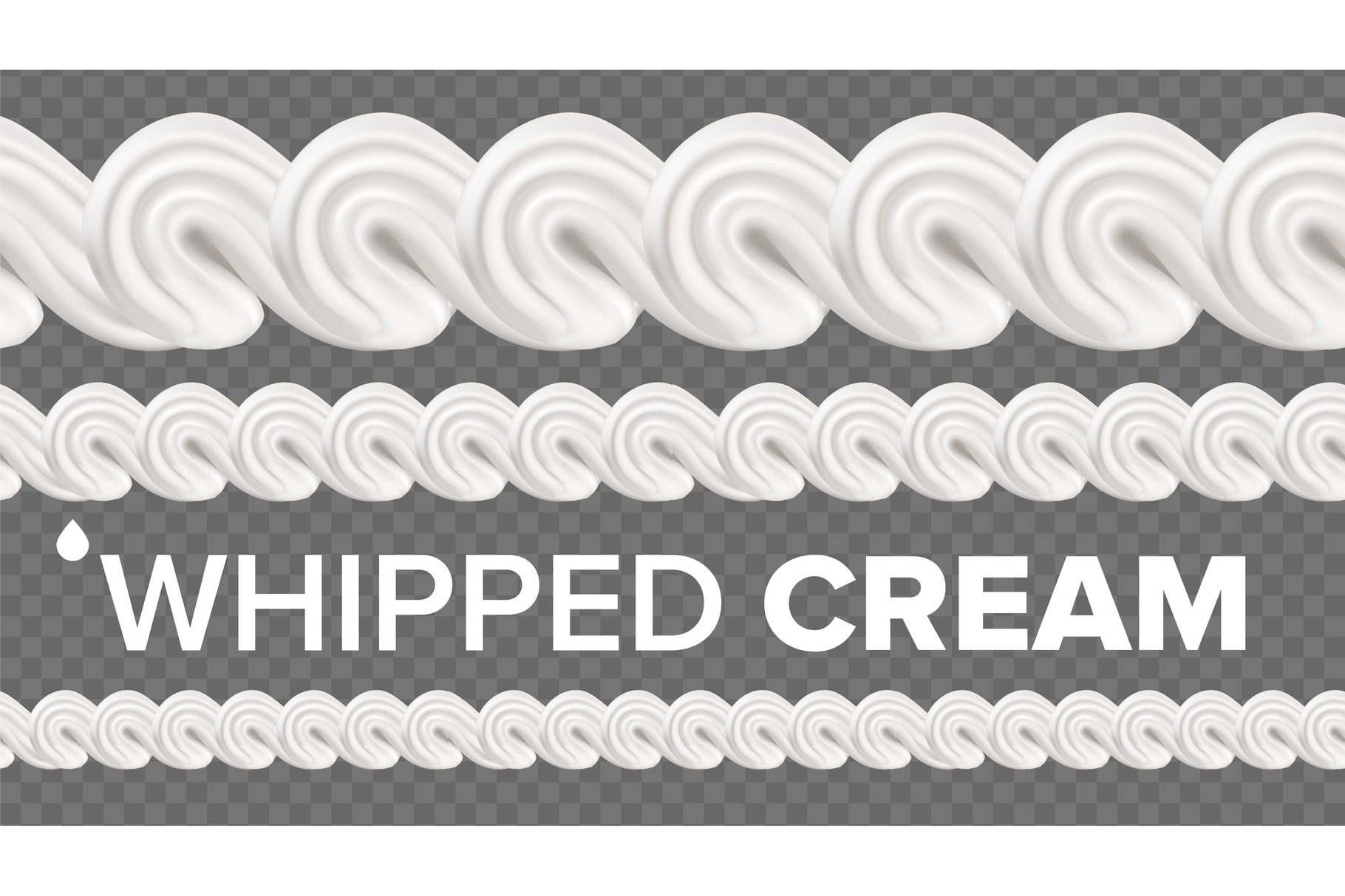 Whipped Cream Pattern Vector. White | Decorative Illustrations ...