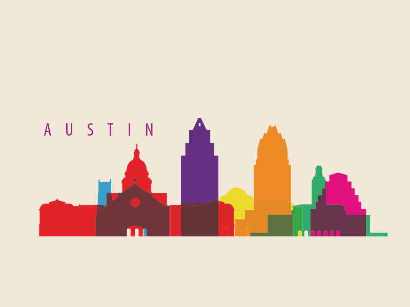 Austin City Skyline Illustration, an Illustration by IB