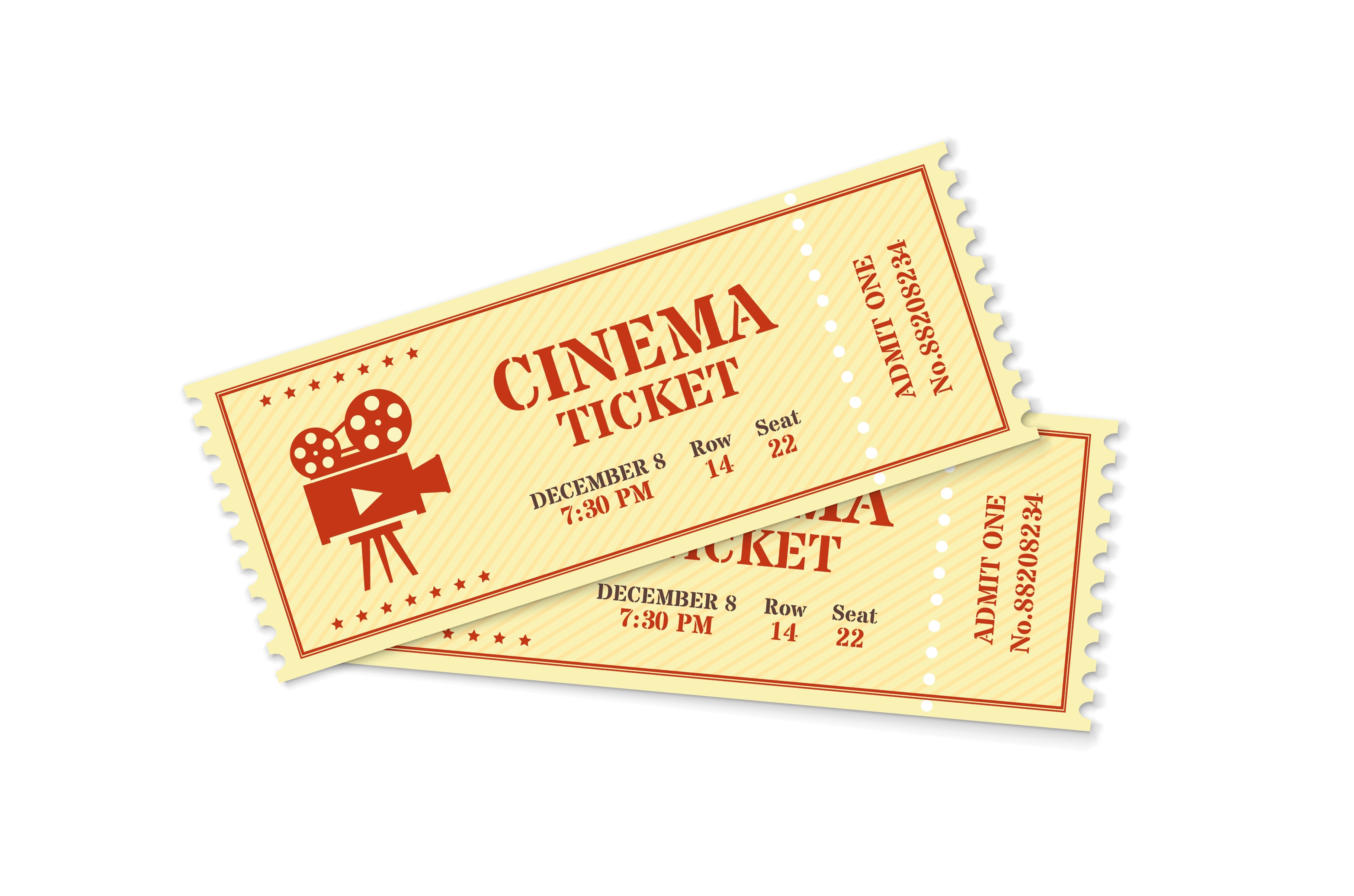 Two cinema tickets, realistic movie, an Object Graphic by Frogella