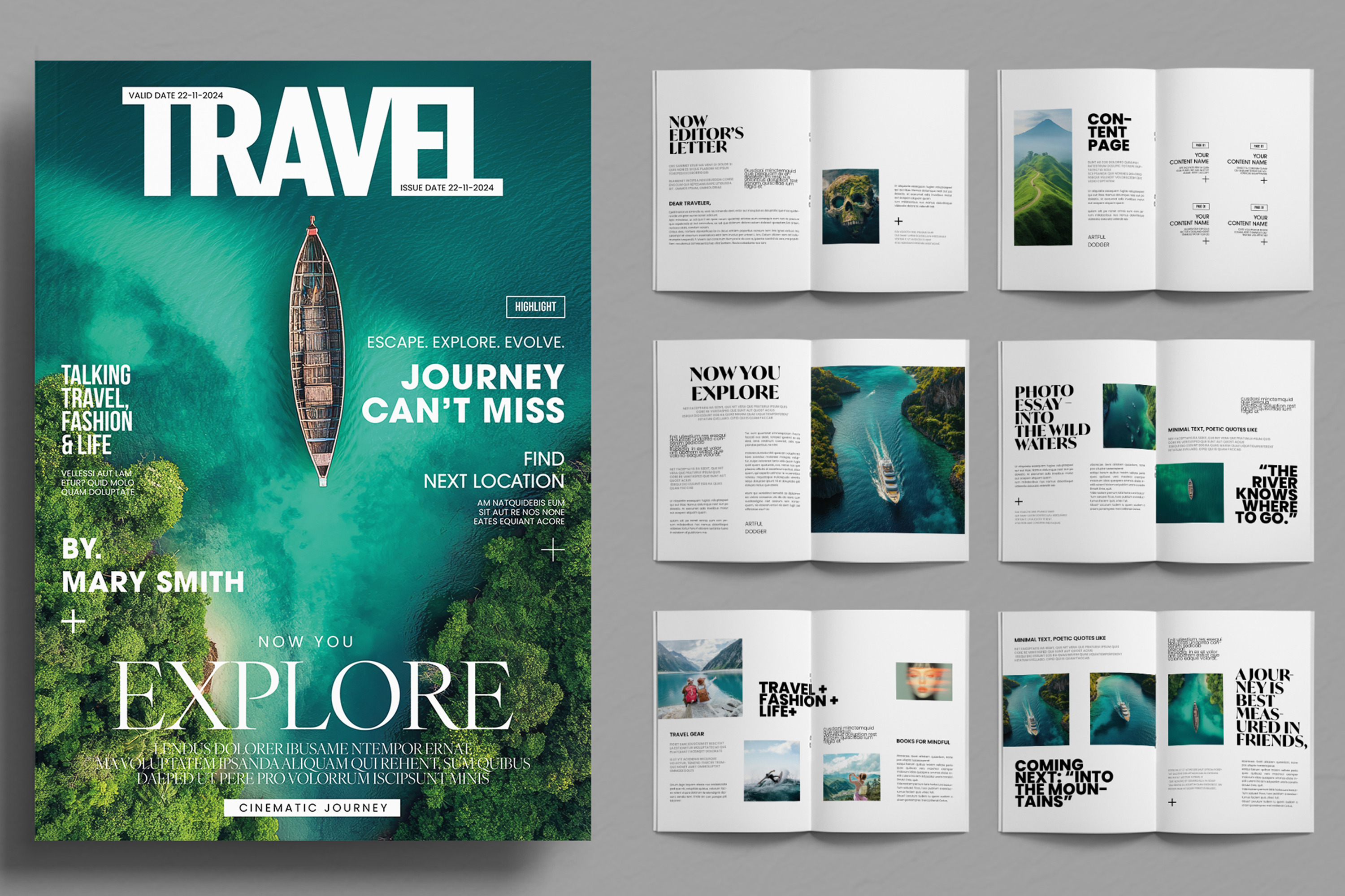 Travel Magazine Layout Template