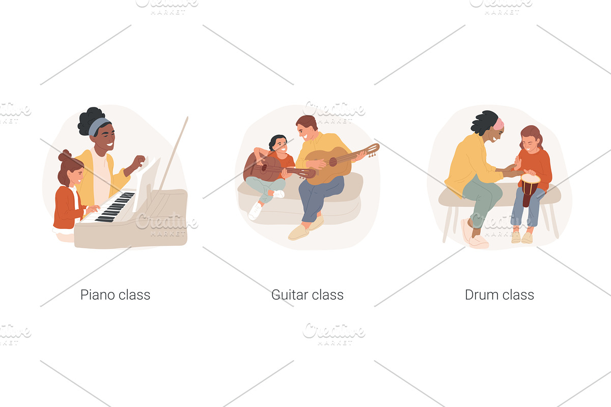 Gradeschool students music lessons, an Education Illustration by Visual ...