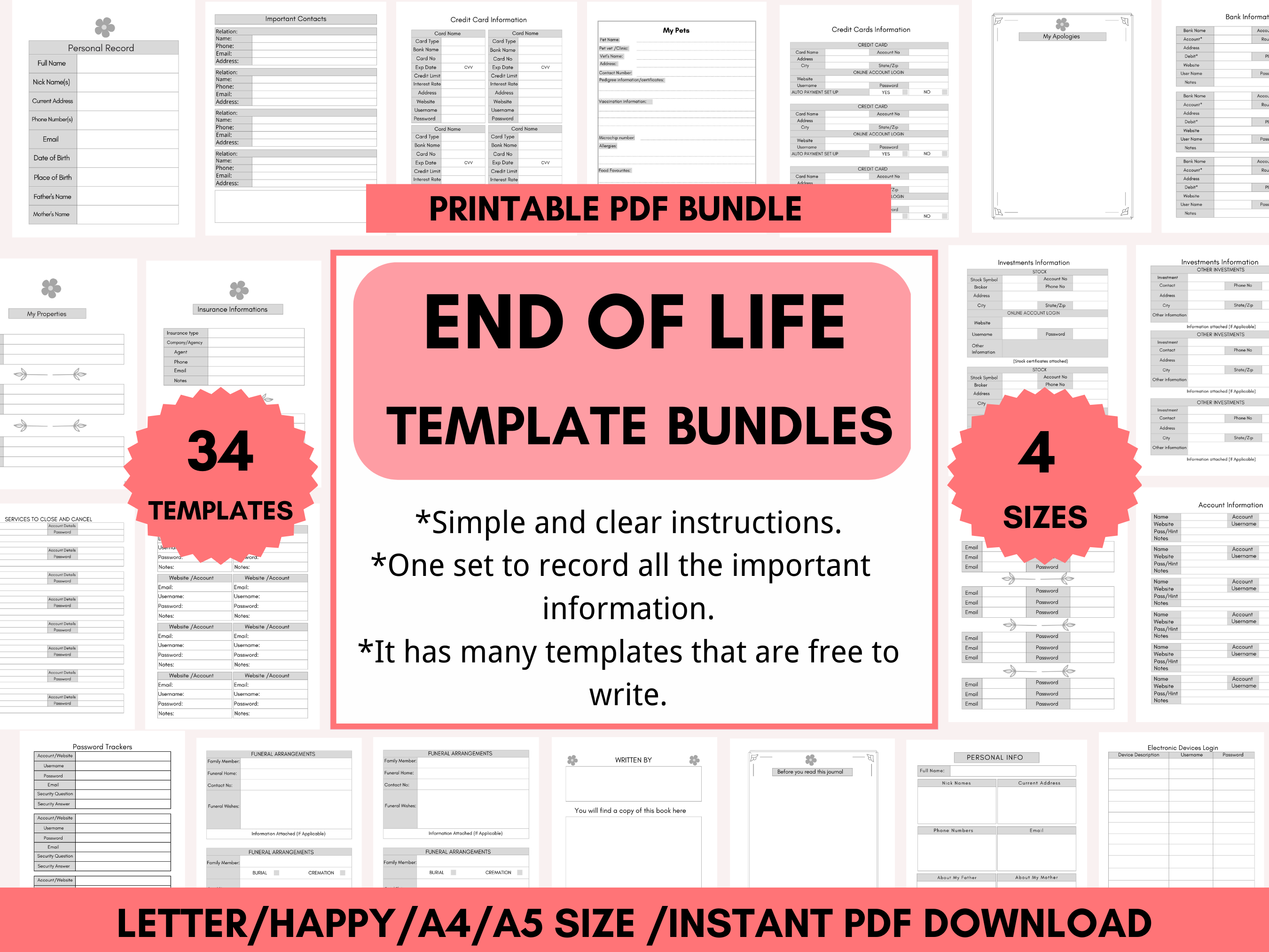 End Of Life Planner Templates