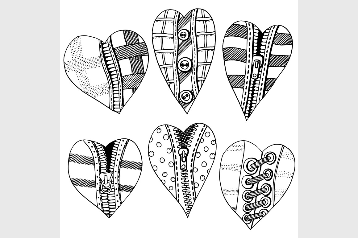 hand drawn hearts, a Decorative Illustration by IllustrationArtShop