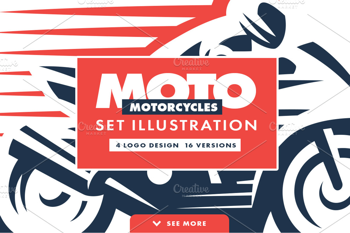 Motorcycle logo set., a Branding & Logo Template by SODESIGN