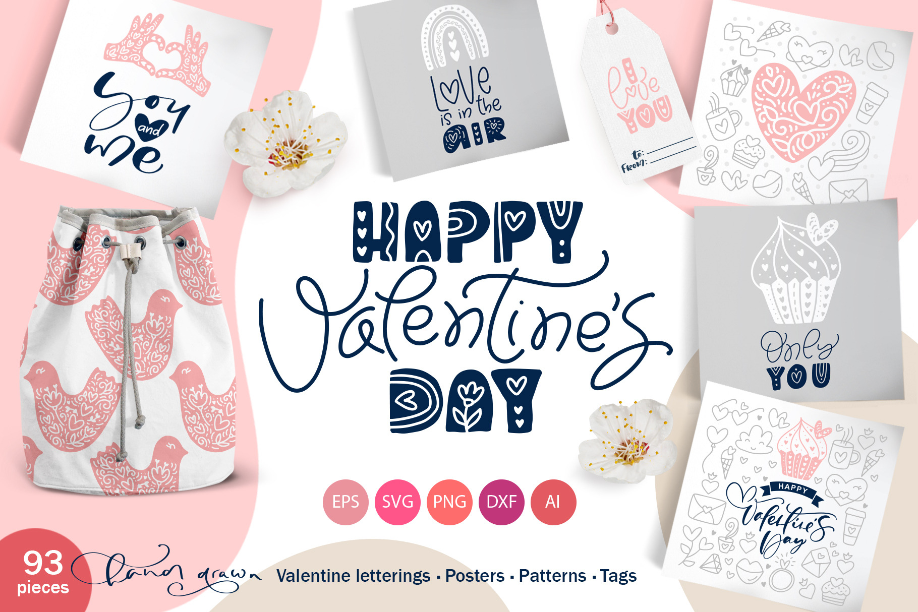 Vector Happy Valentine day frame love | Creative Market