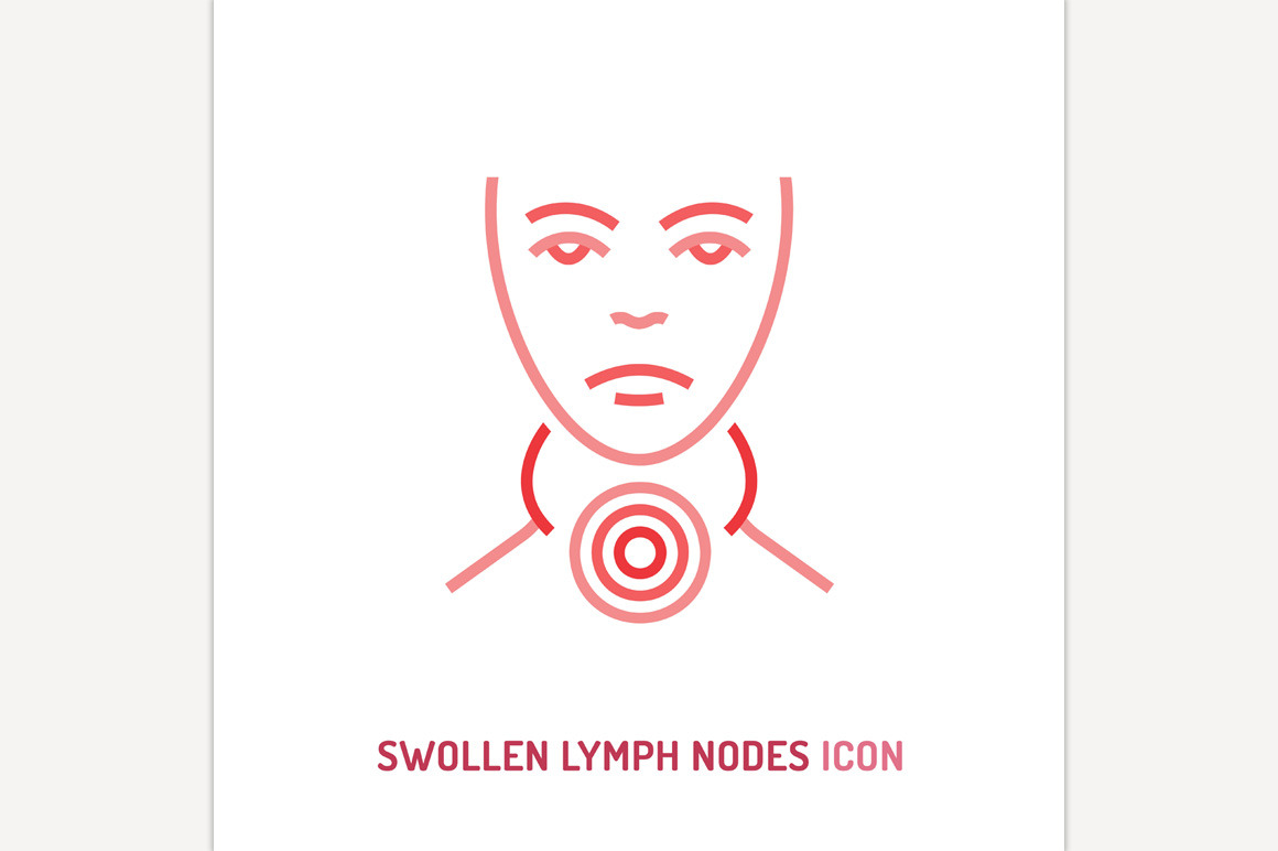 Swollen lymph nodes icon., an Outline Icon by Anna's Shop