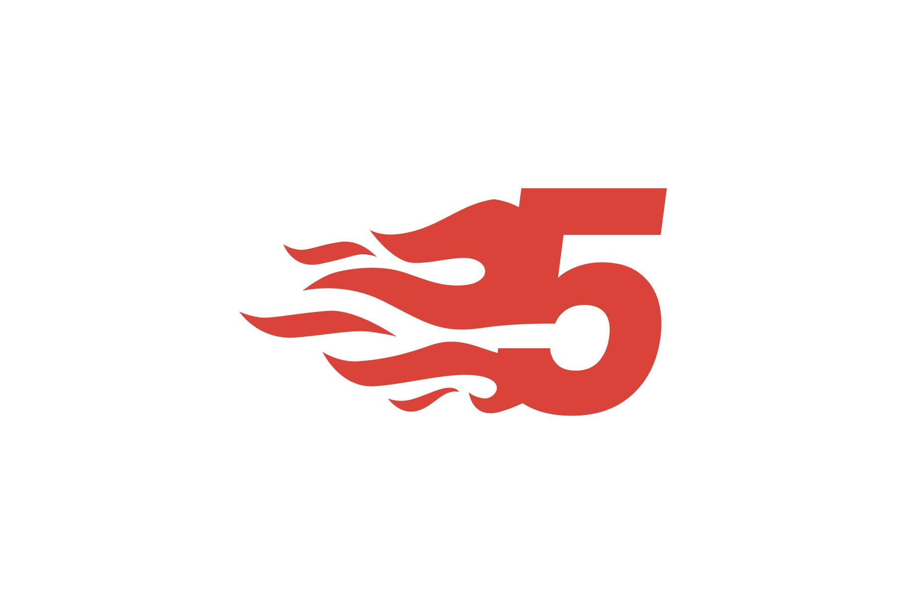 five 5 number fire flame hot logo, a Branding & Logo Template by vastard
