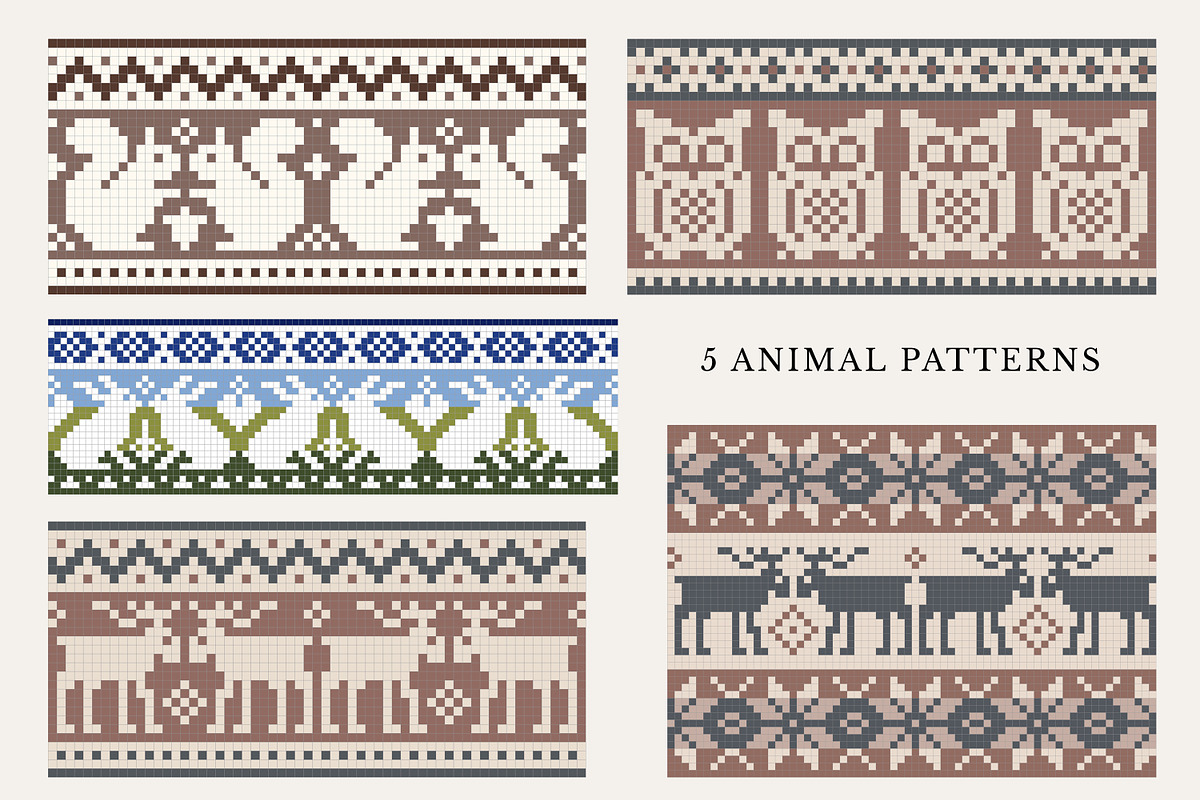 26 NORDIC KNITTING PATTERNS, a Pattern Graphic by Olga Begak Art & Design