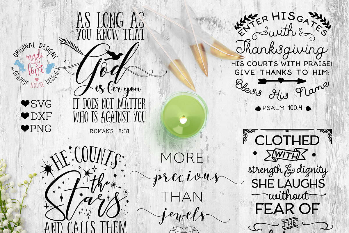 Bible Verse / Scripture Bundle, an Illustration by Graphic House Design P.C