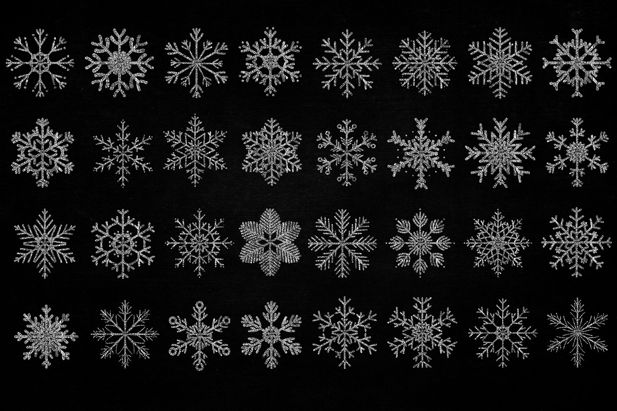 Silver snowflakes clipart, an Object Graphic by PixelJungle