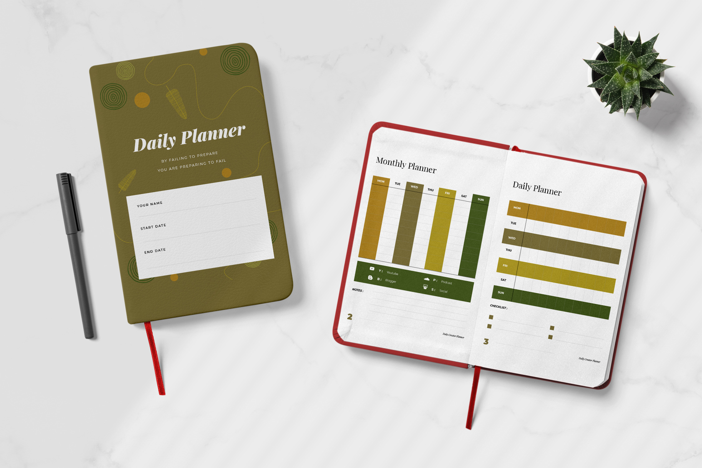 Daily Book Planner Template, a Stationery Template by TMint Play ...