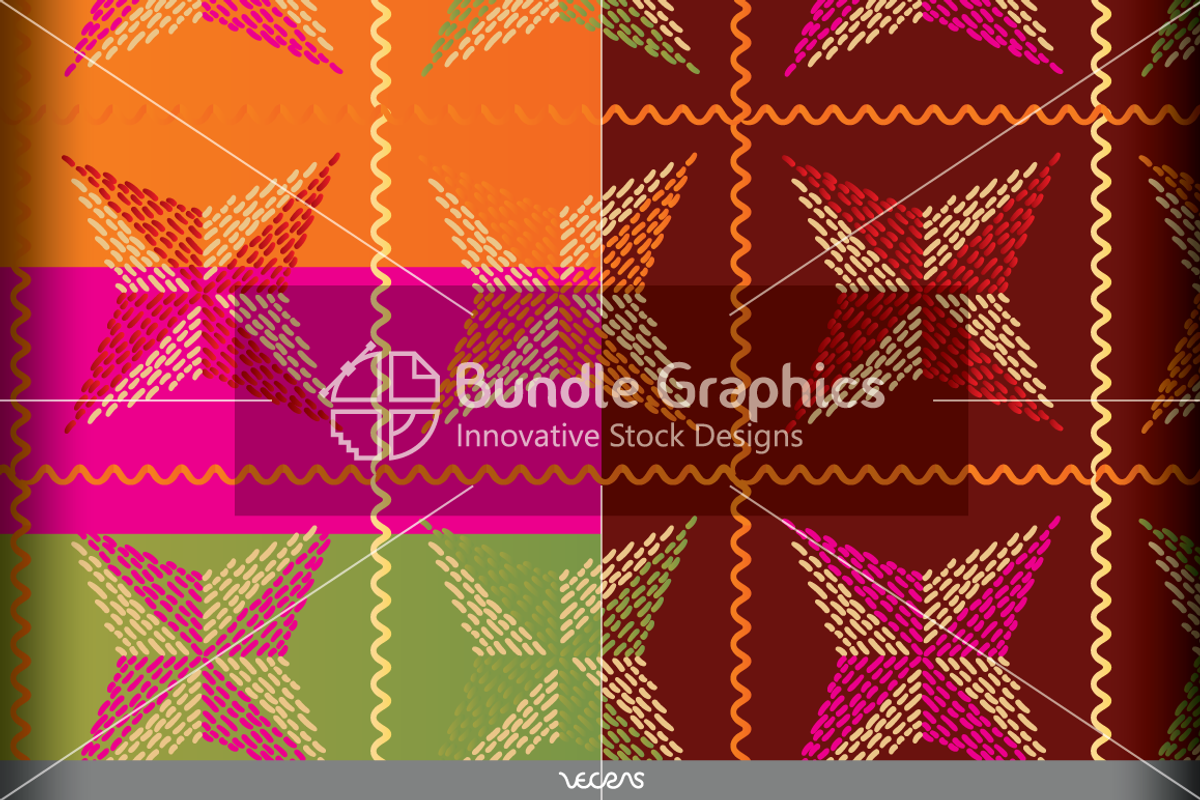 Phulkari - Embroidery Patterns, a Pattern Graphic by VecRas