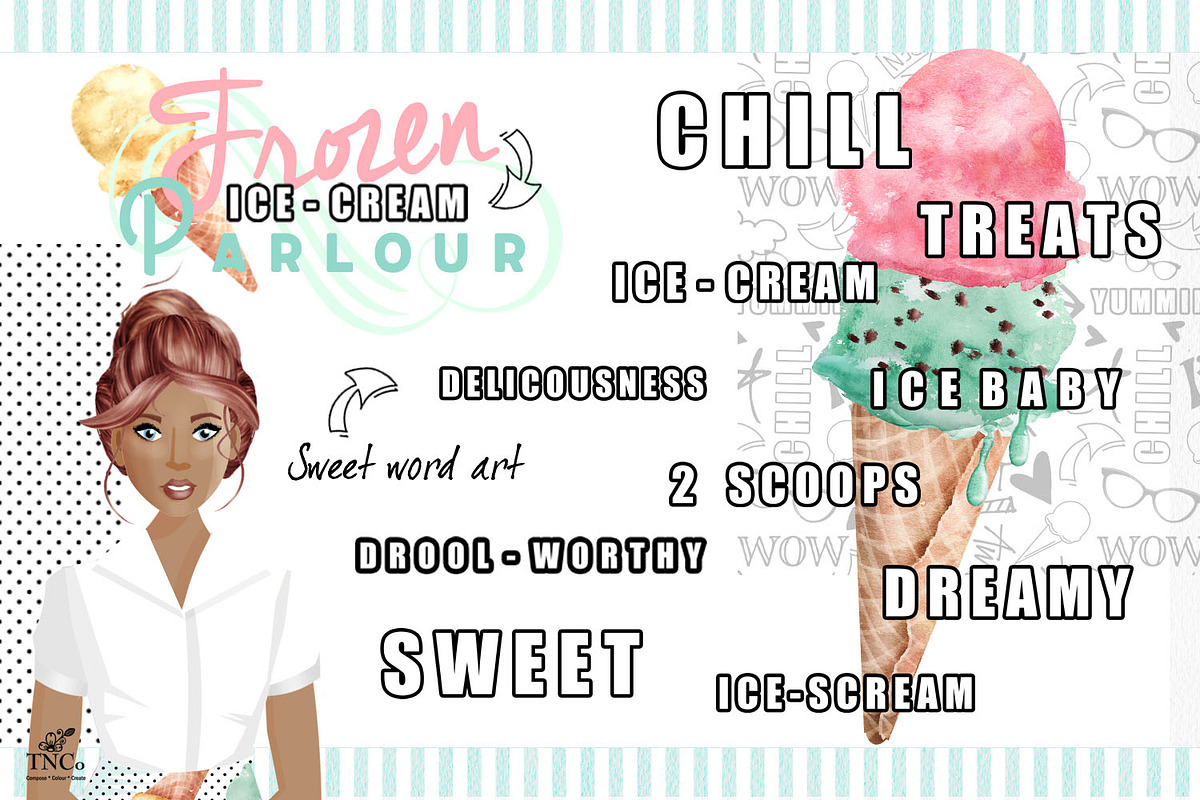 I Scream for Ice cream Graphics, an Illustration by Tinkerncodigital