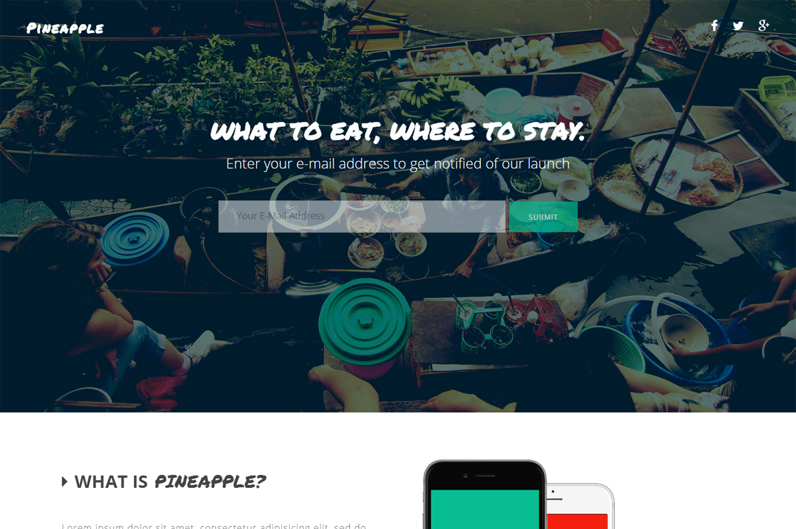 Pineapple - App Landing Page, a Bootstrap Template by Studio Ember