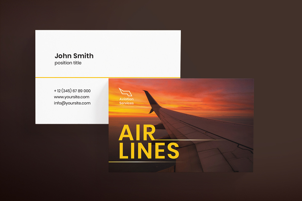 Airlines Aviation Business Card, a Business Card Template by TemplatesNow!