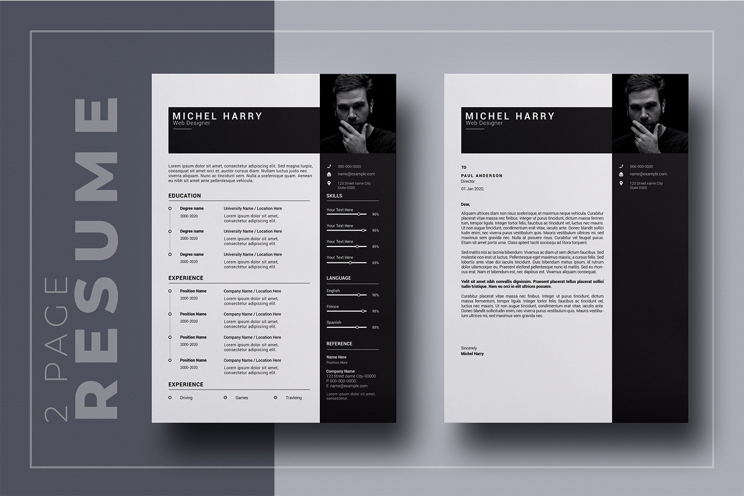 2 Page Resume, a Resume Template by crazyOWL