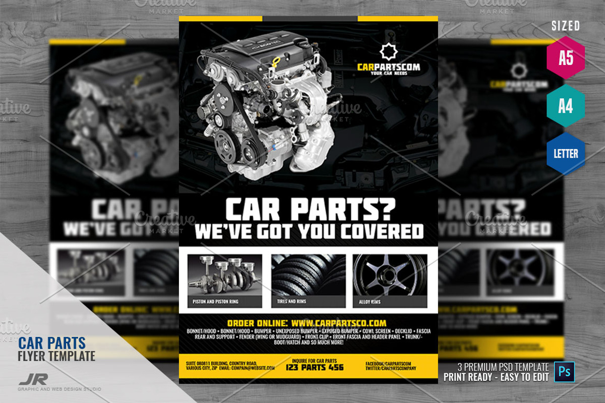 Car Parts Shop Flyer, a Flyer Template by PSDPixel