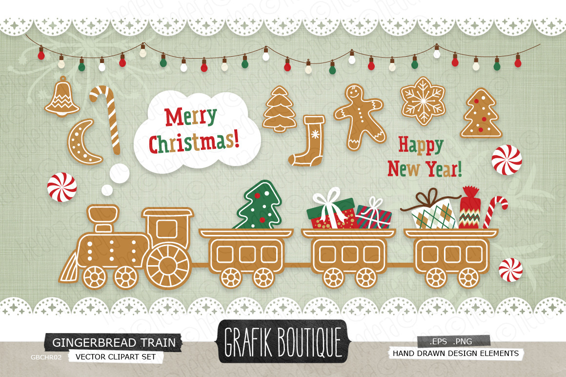 Christmas gingerbread train vector, a Decorative Illustration by ...