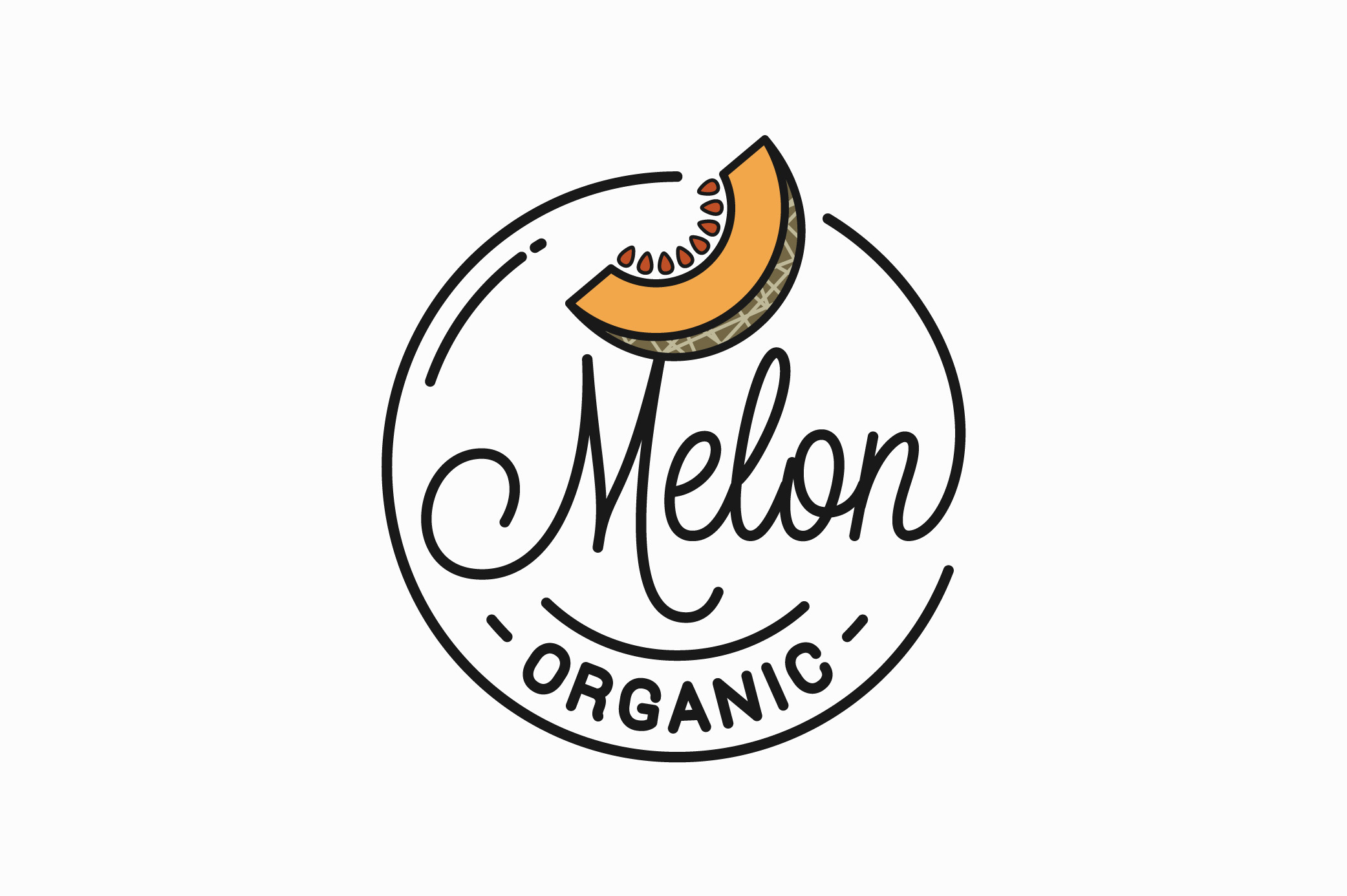 Melon logo. Round linear logo., an Object Graphic by PushLogo