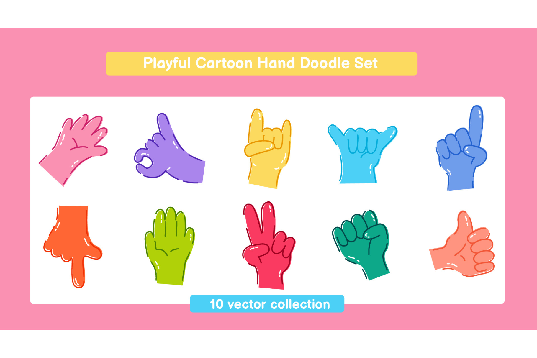 Playful Cartoon Hand Doodle Set, a Person Illustration by Eighteen Studio