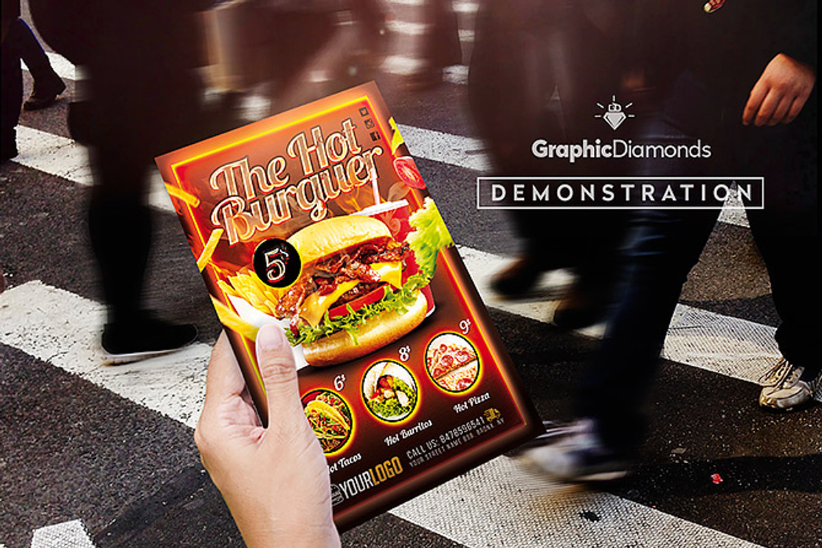 Fast Food Promotion Flyer PSD, a Flyer Template by GraphicDiamonds