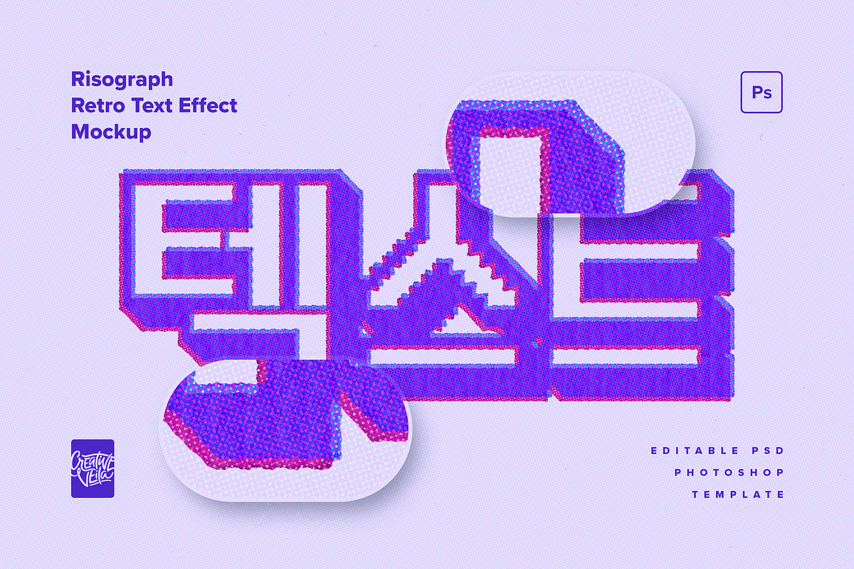 Risograph Retro Text Effect, a Layer Style Add-On by veila.me