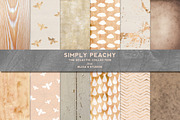 Simply Peachy Gold & Watercolors, a Pattern Graphic by Blixa 6 Studios