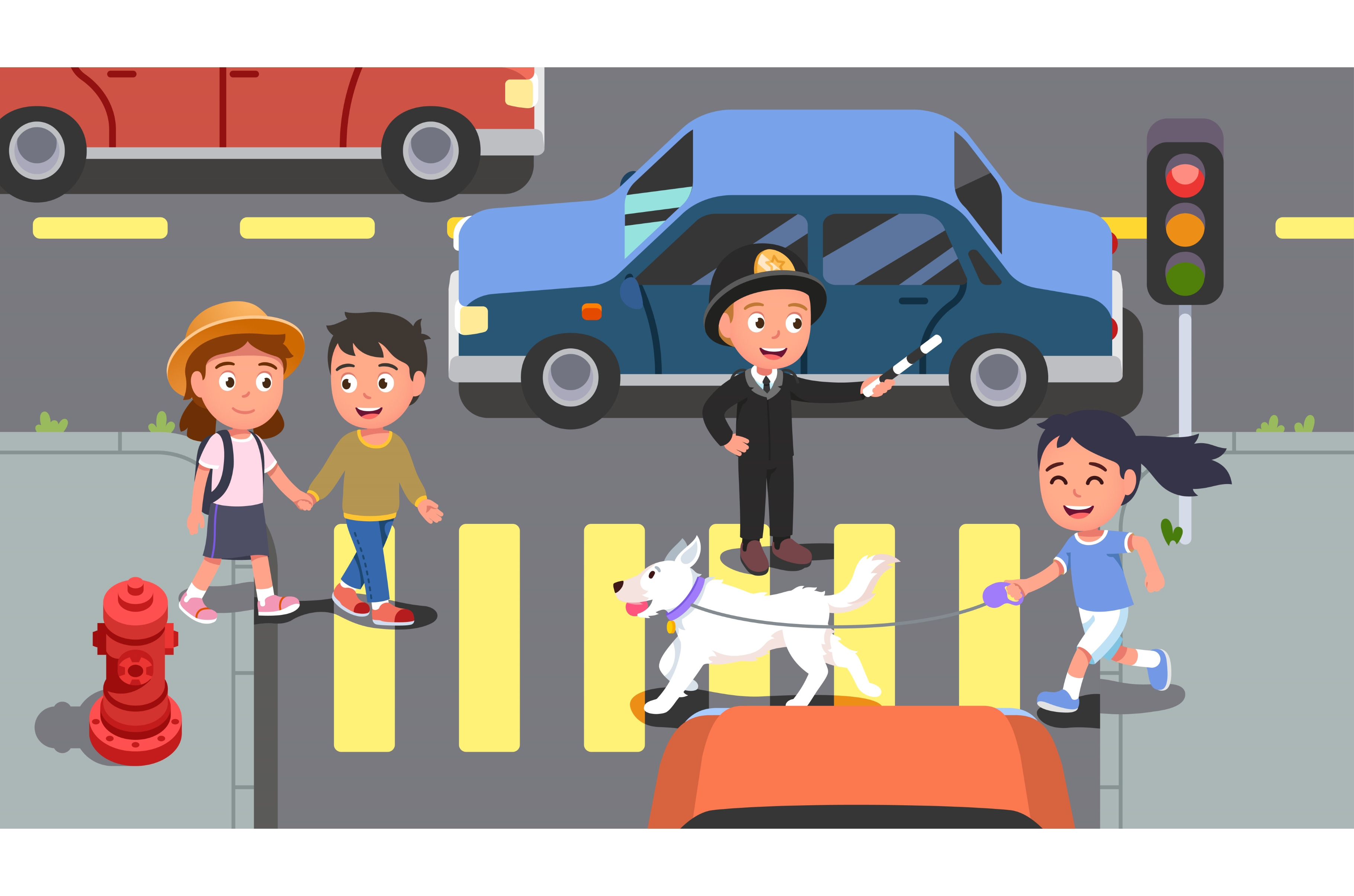People walking city road crosswalk, a Person Illustration by Iconicbestiary