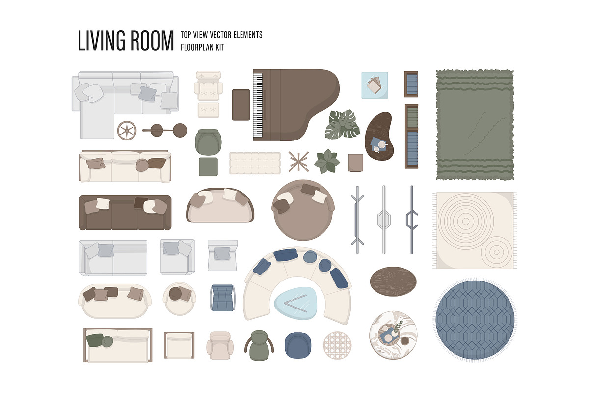 Floor Plan Kit, an Object Illustration by DesignerCandies