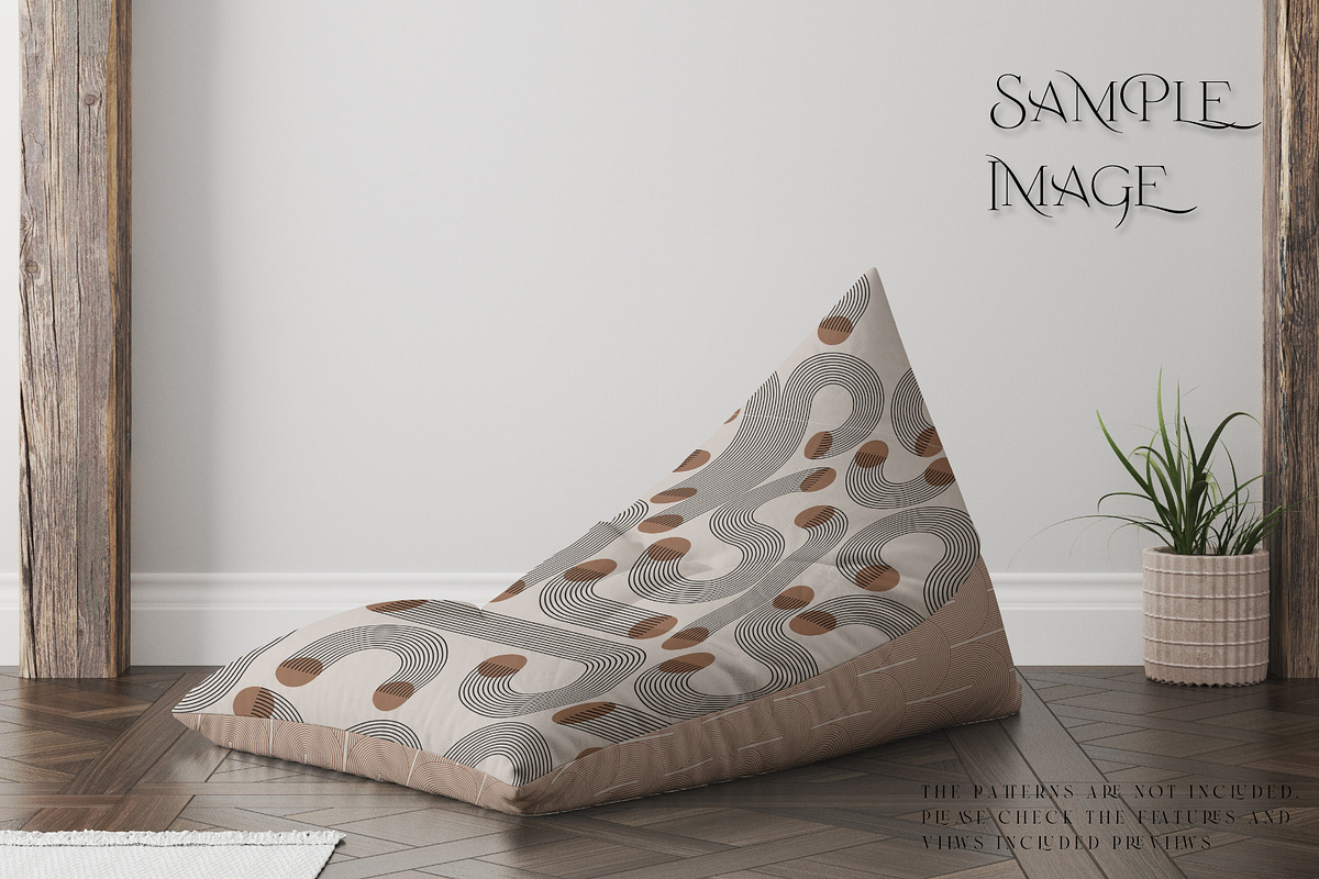 Triangle Bean Bag Chair Mockups, a Product Mockup by mock-ups