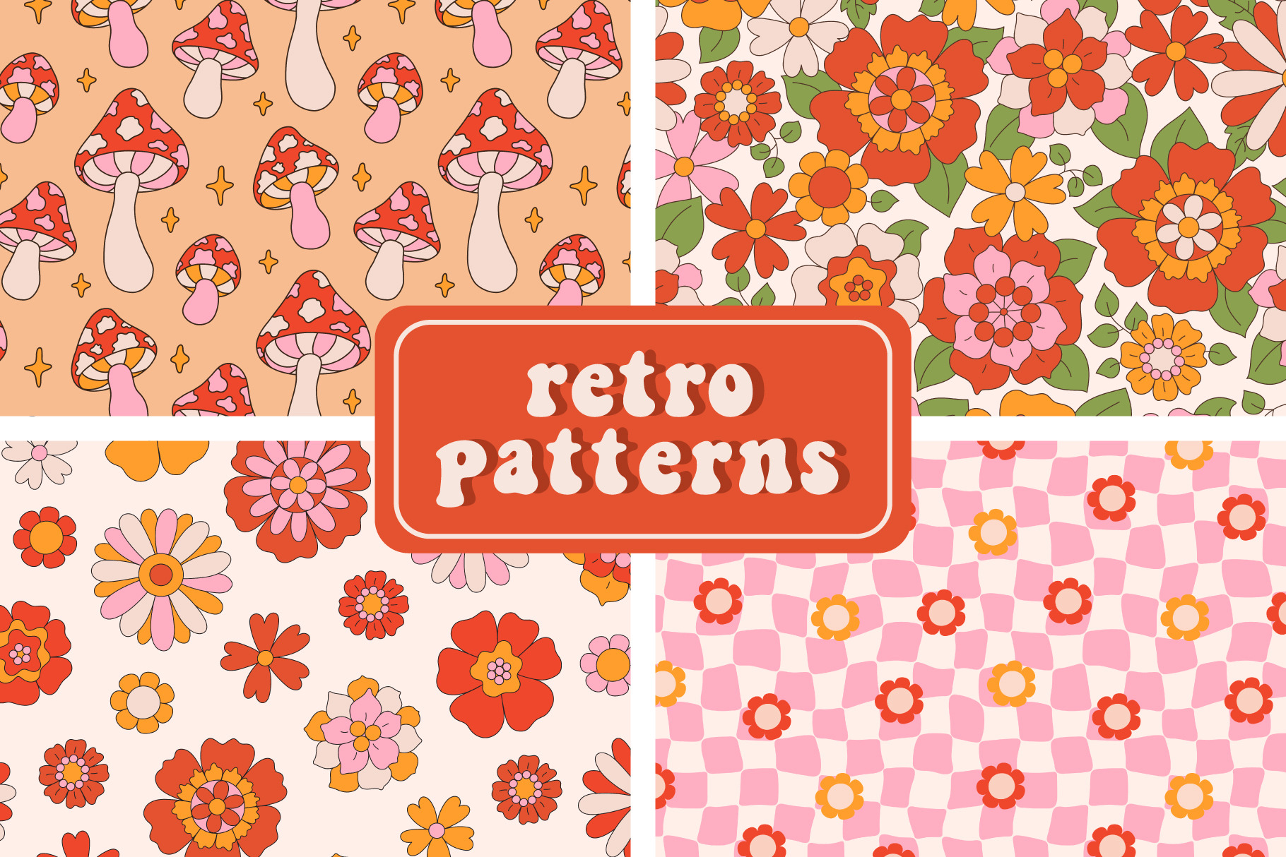 Retro Patterns Collection vol.2, a Pattern Graphic by Viaireshop ...