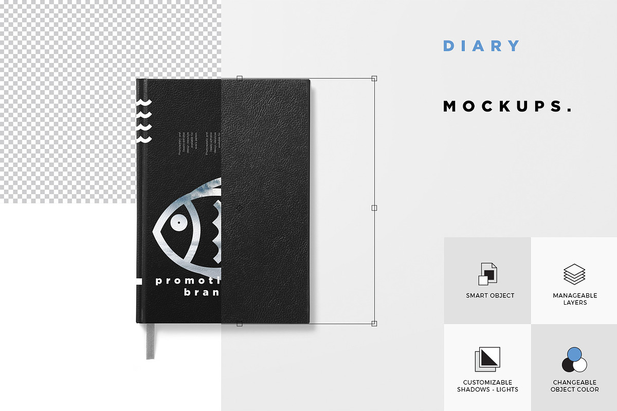 Diary Mockups, a Print Template by GfxFoundry