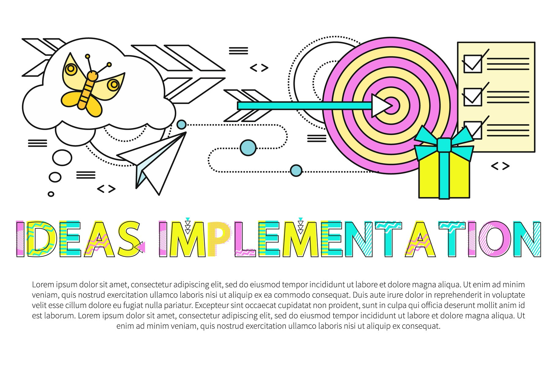 Ideas Implementation Poster Vector, a Technology Illustration by robuart