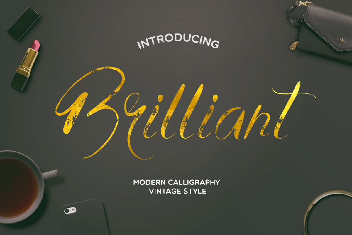 Brilliant, a Script Font by Creamy Script