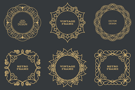 Decorative monogram frames, a Decorative Illustration by pattern shop