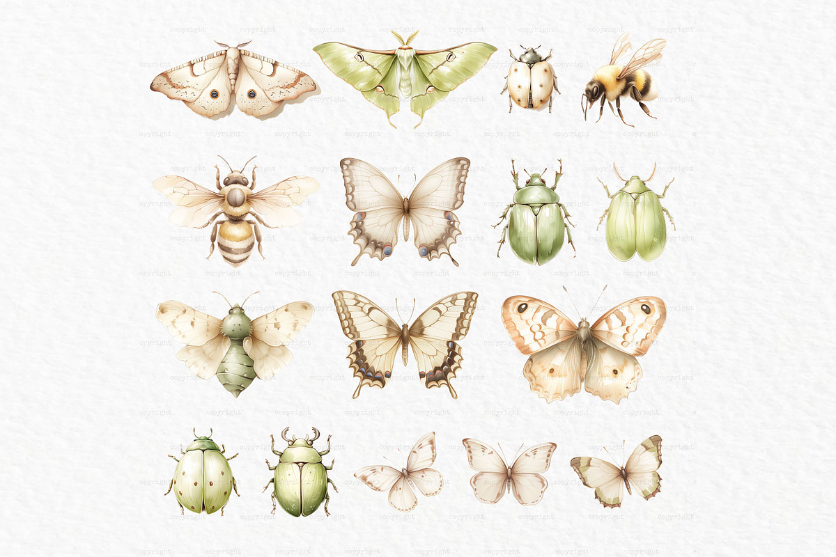 Luna moth watercolor clipart, an Animal Illustration by MyLittleMeow