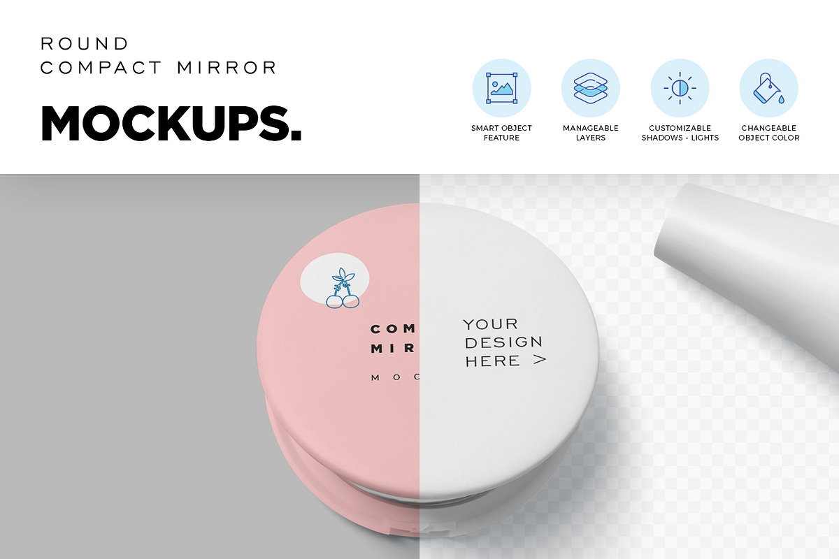 Compact Mirror Mockups, a Product Mockup by DesignNeutrons
