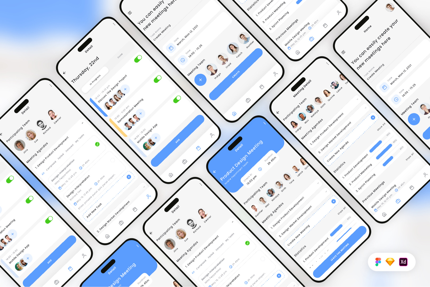 Manage Meetings & Tasks App UI Kit, an UI Kit Template by Betush ...
