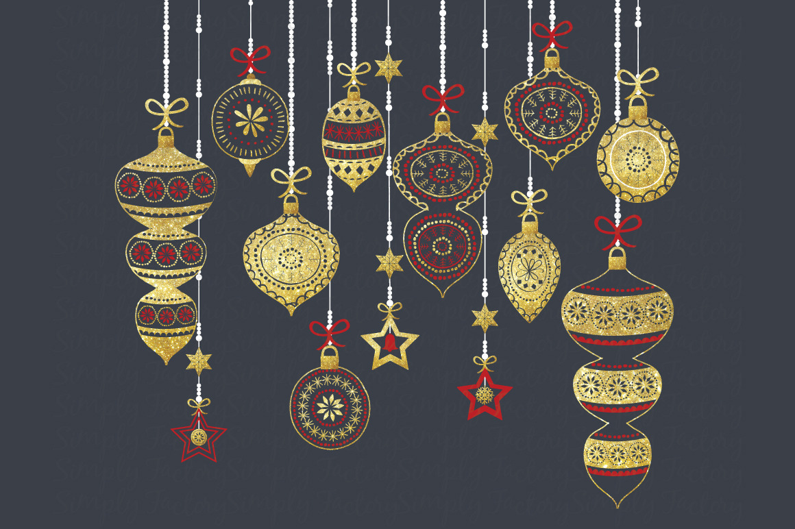 Gold Glitter Christmas Ornament, a Decorative Illustration by Simply ...