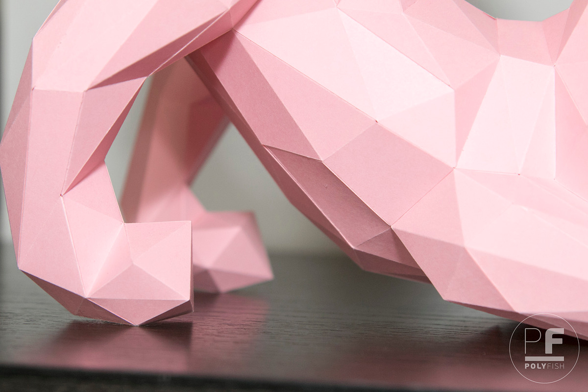 Diy Stretch Cat 3d Model Template A Graphic By Polyfish