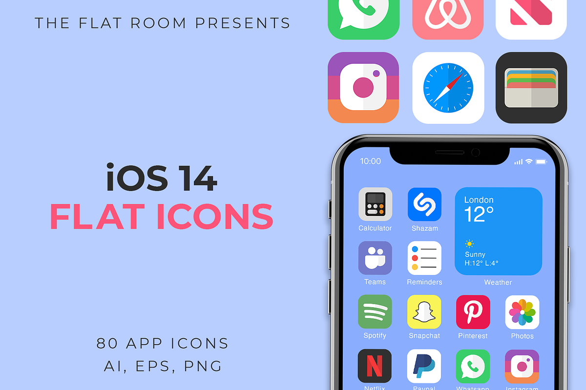 iOS 14 Flat App Icons