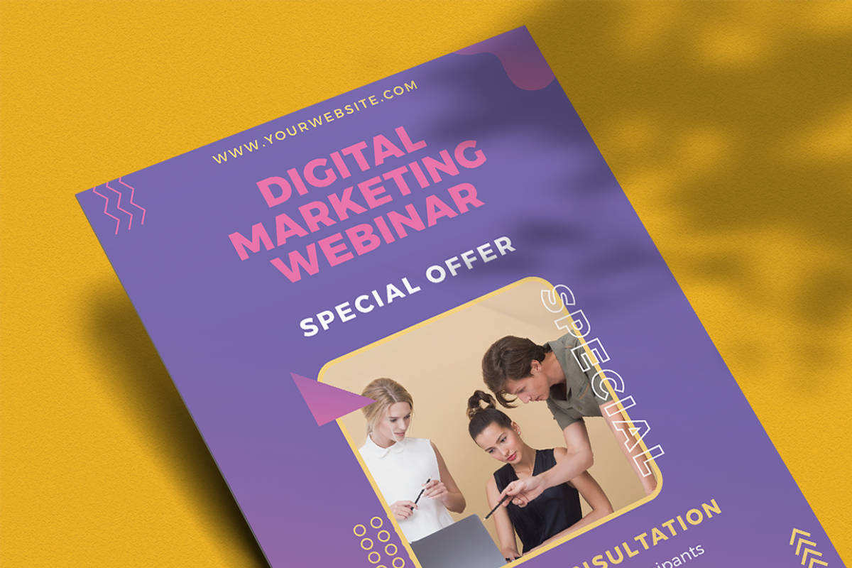 Marketing Webinar Flyer, a Flyer Template by Attype | Creative Market