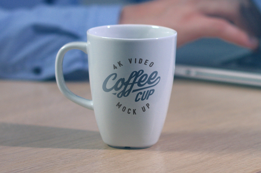 4K video coffee mug mock-up +psd, a Print Template by 1baranov